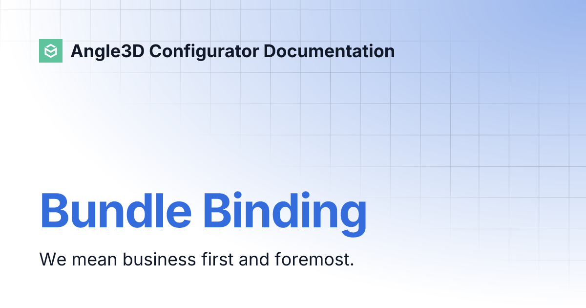 Bundle Binding | Angle3D Configurator Documentation